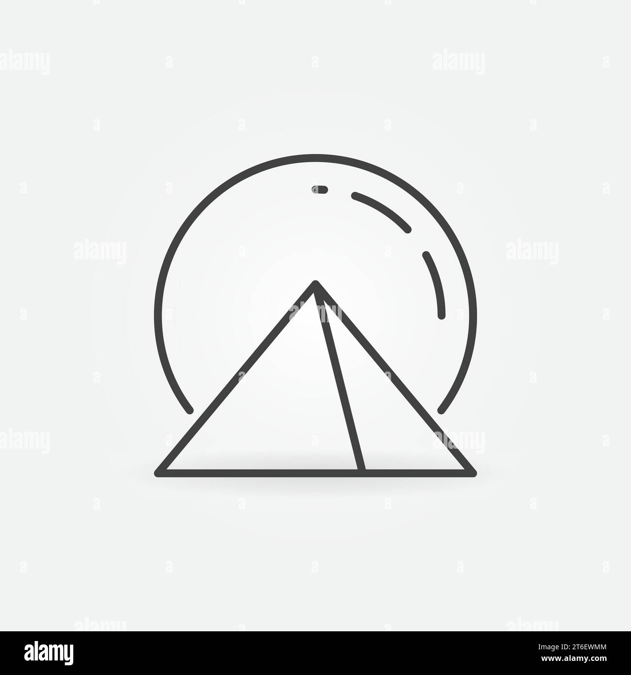 Sun And Egyptian Pyramid Vector Egypt History Concept Thin Line Icon Or Symbol Stock Vector