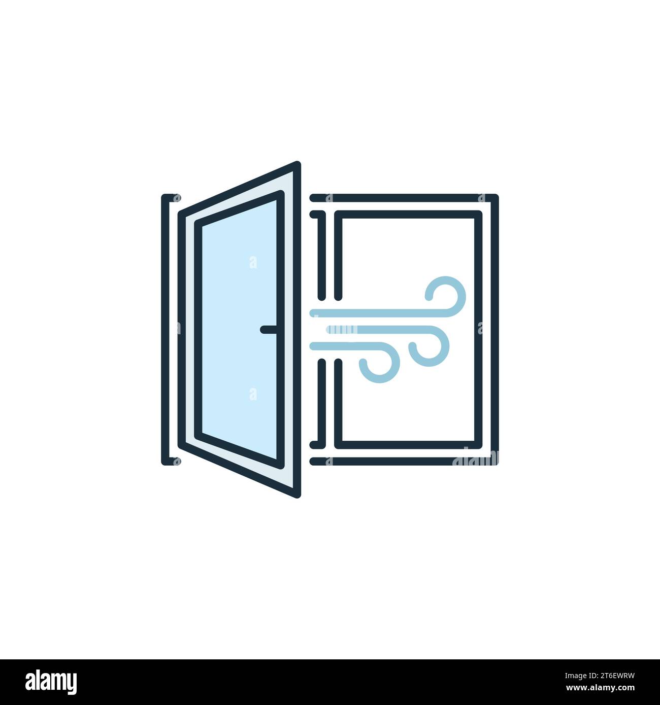 Room Airing colored icon. Open Window vector concept symbol Stock ...
