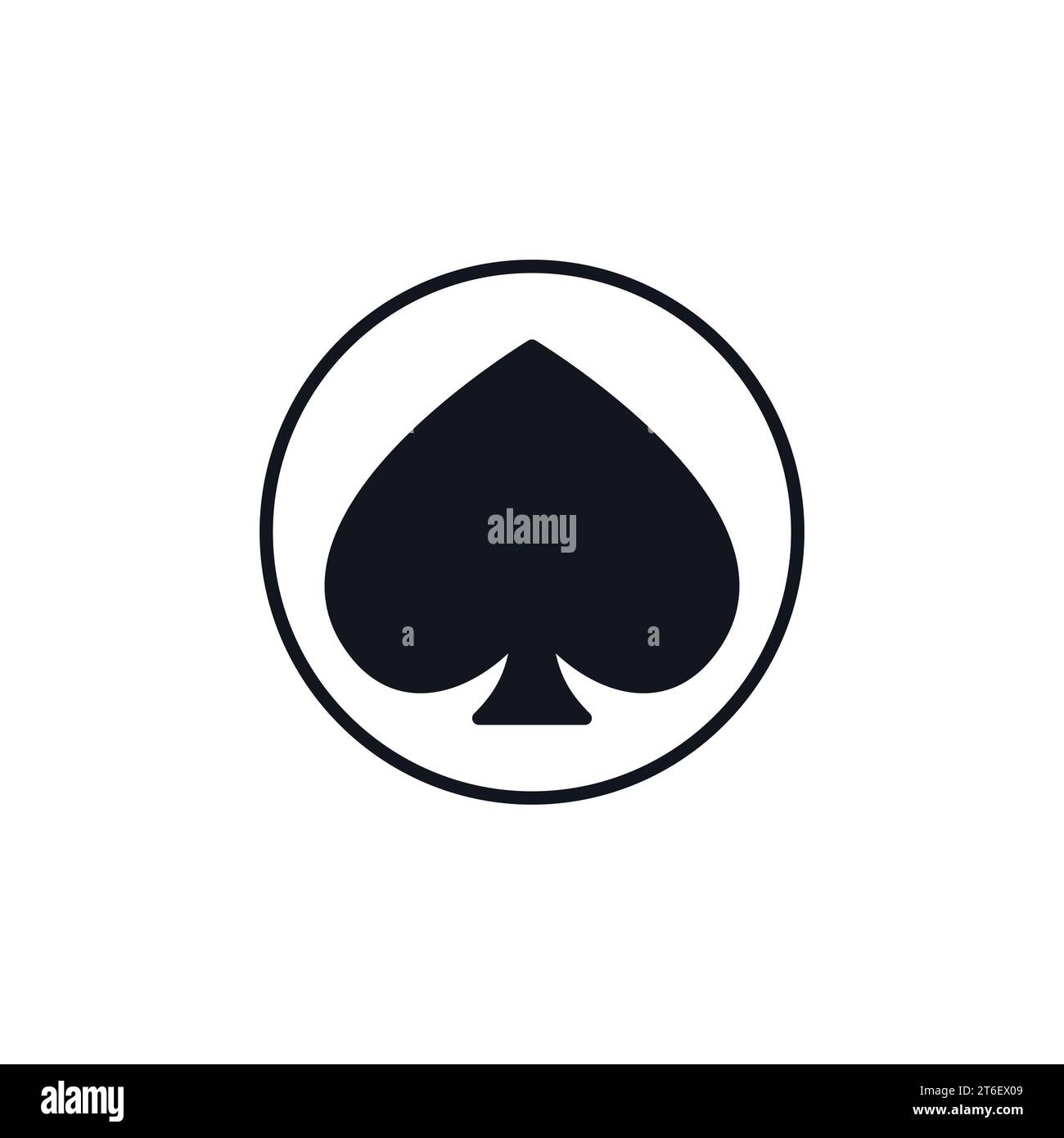 Circle with Spades Playing Card Suit vector concept solid icon or ...