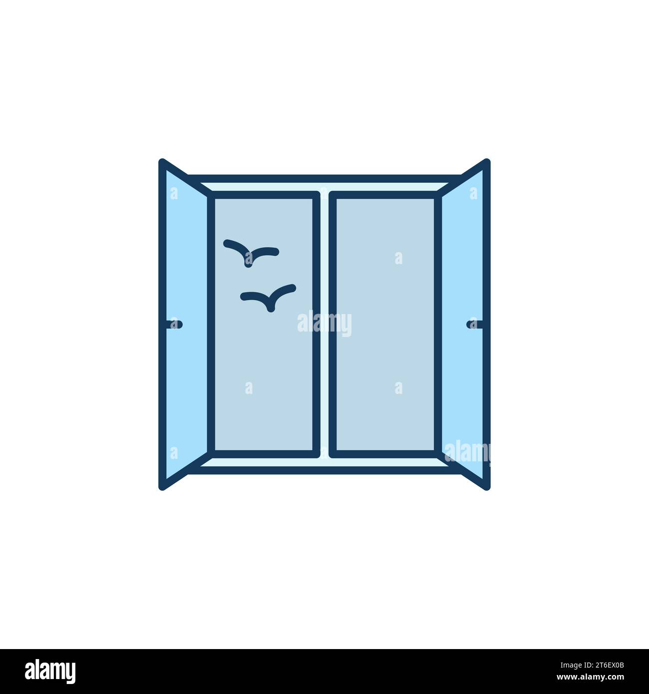 Open Window vector concept blue icon or symbol Stock Vector Image & Art ...