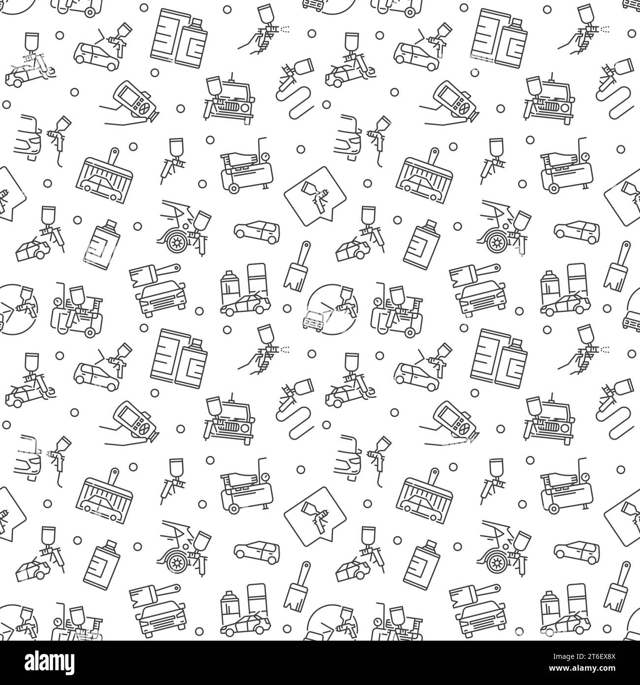 Automotive Paint Gun vector Car Painting concept minimal outline ...