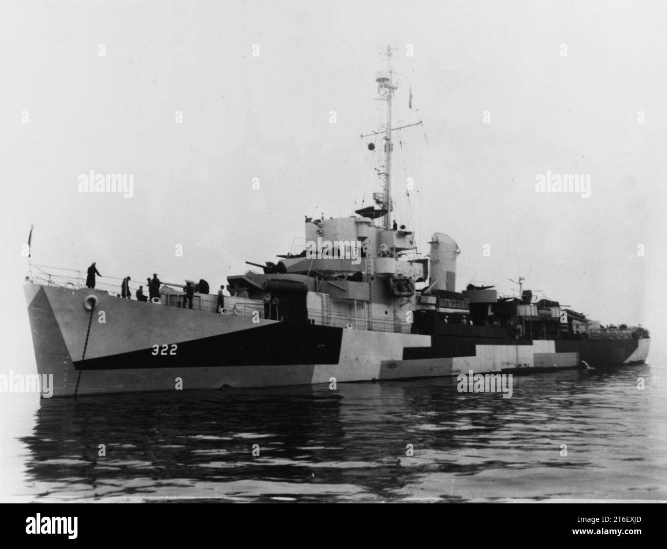 USS Newell (DE-322) at anchor in New York Harbor on 2 June 1944 Stock ...