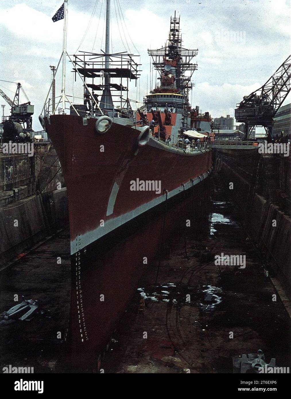 USS Newport News (CA-148) at the Norfolk Navy Yard in 1965 Stock Photo ...