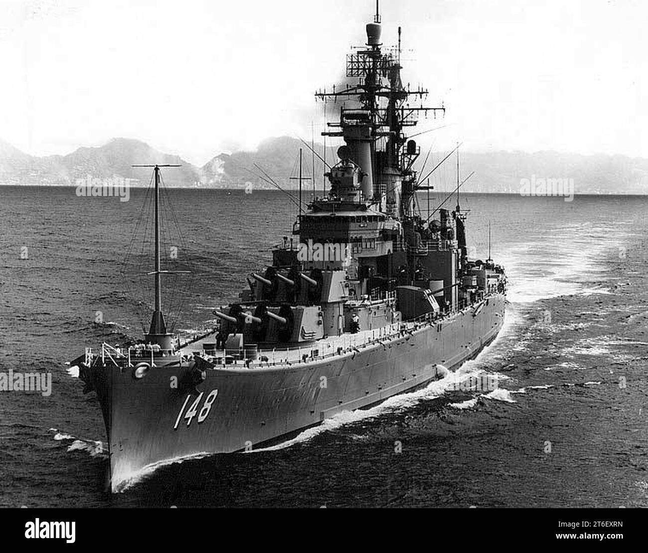 USS Newport News (CA-148) underway at sea, in the 1960s Stock Photo - Alamy