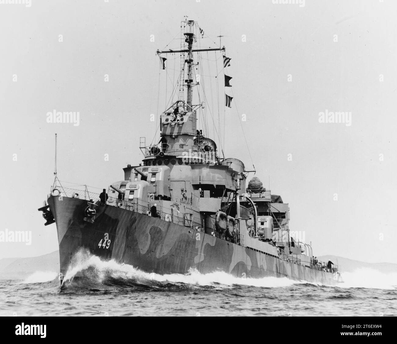 USS Nicholas (DD-449) underway during trials on 28 May 1942 Stock Photo ...