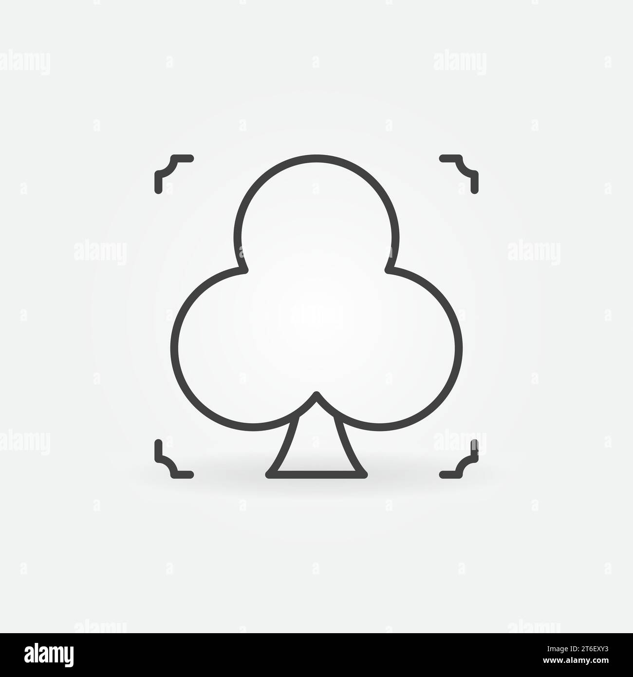 Clubs Playing Card Suit vector concept simple linear icon or symbol ...