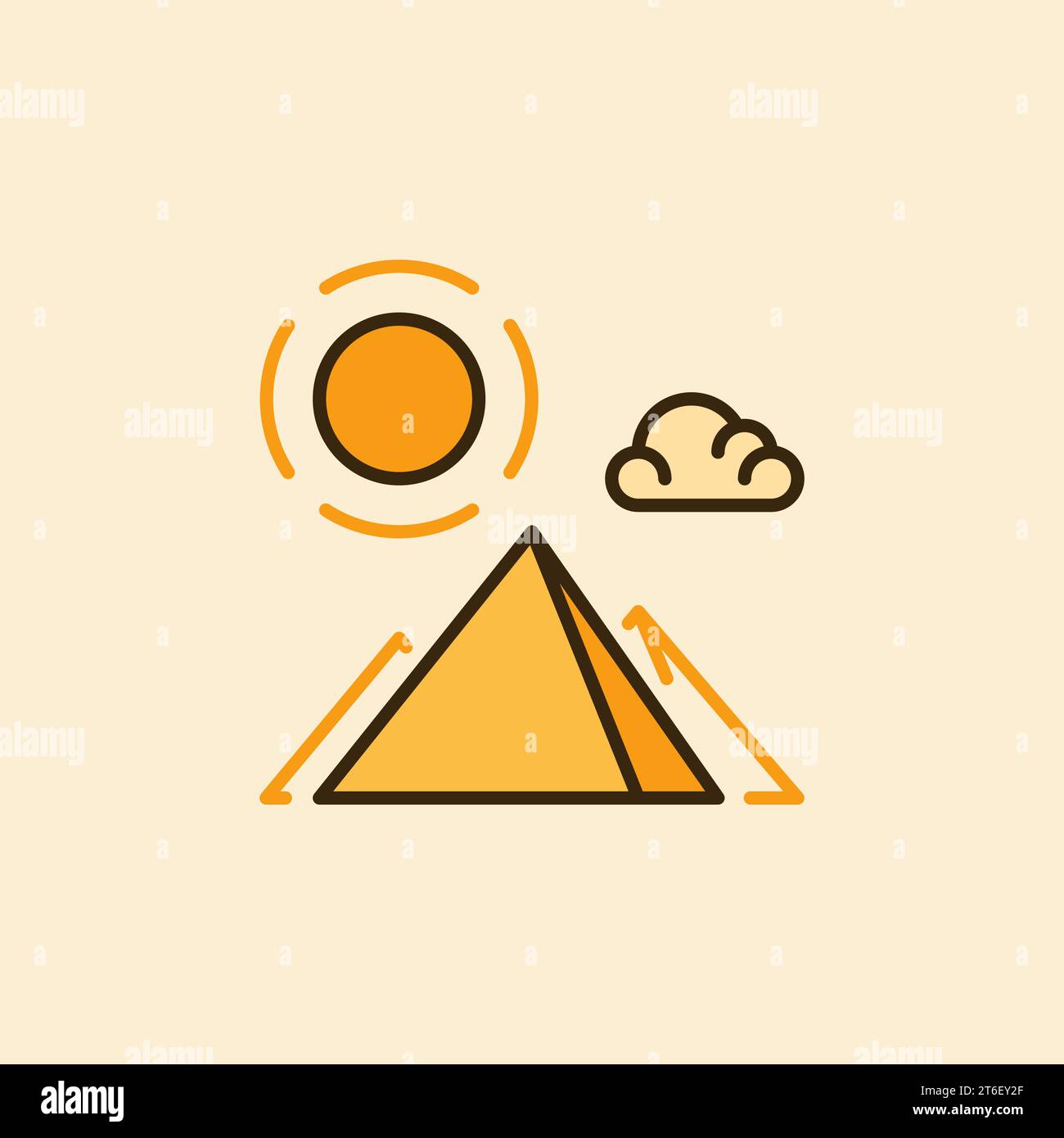 Egyptian Pyramids Landscape vector concept colored icon - Egypt Culture ...
