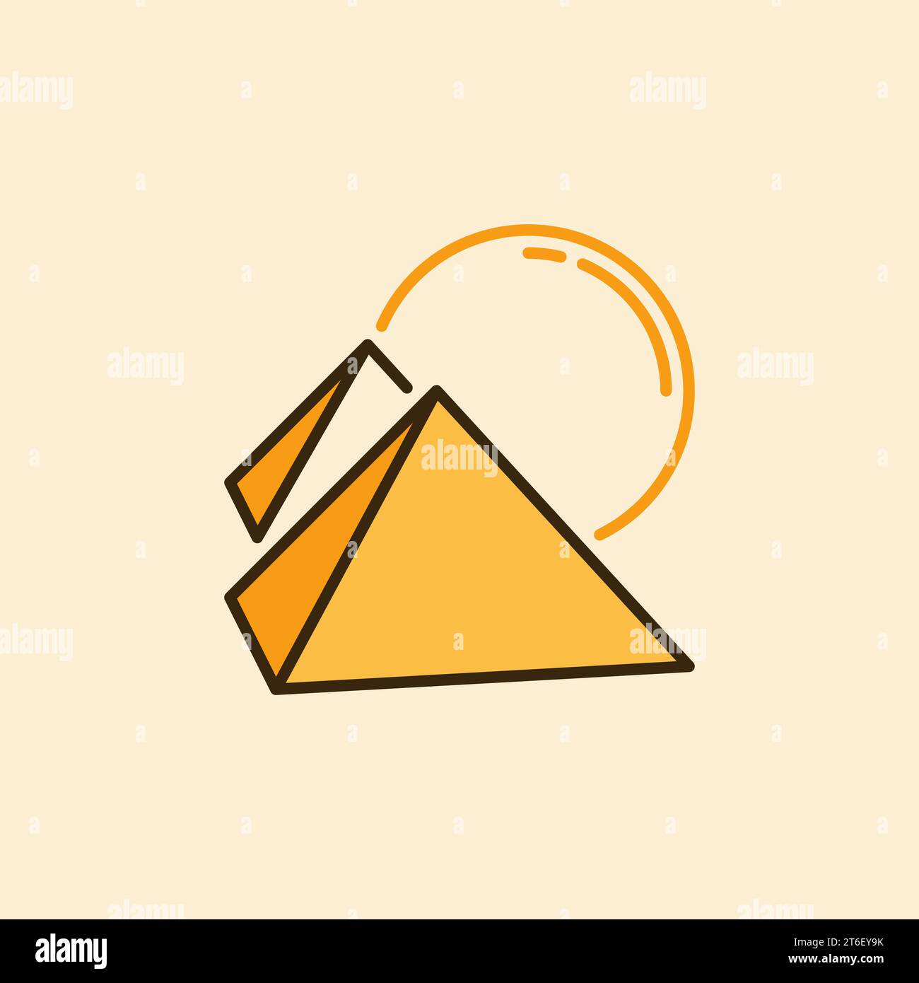 Yellow Pyramids in Egypt and Sun vector concept modern icon or symbol ...