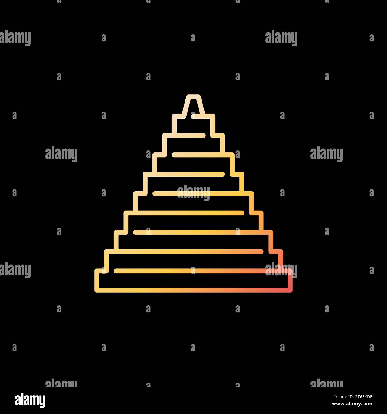 Vector Egyptian Pyramid concept geometric minimal line colorful icon on ...