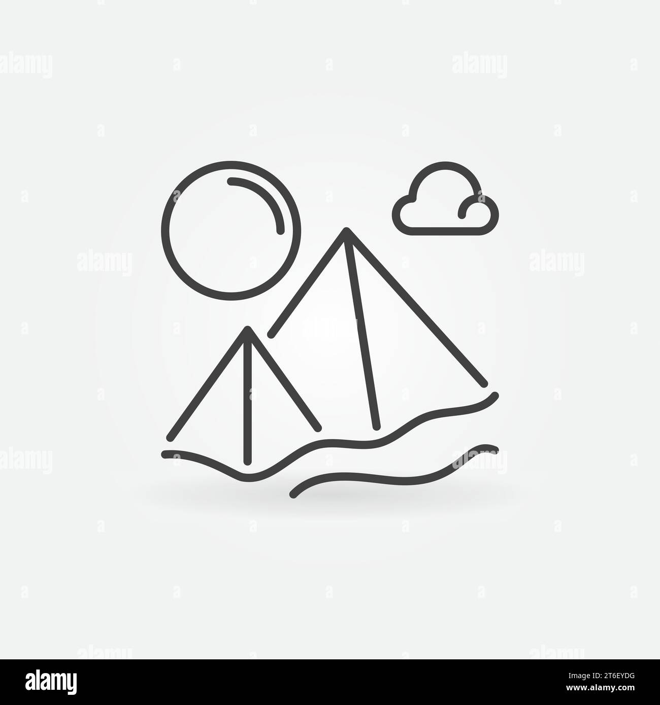 Egypt Pyramids vector concept simple icon or sign in thin line style ...