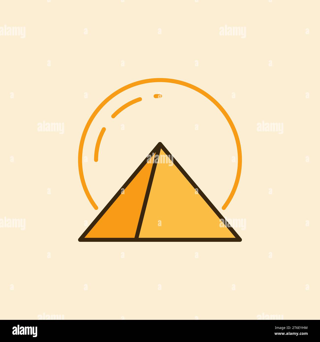 Yellow Sun and Egyptian Pyramid vector Egypt History concept colored icon or design element ...
