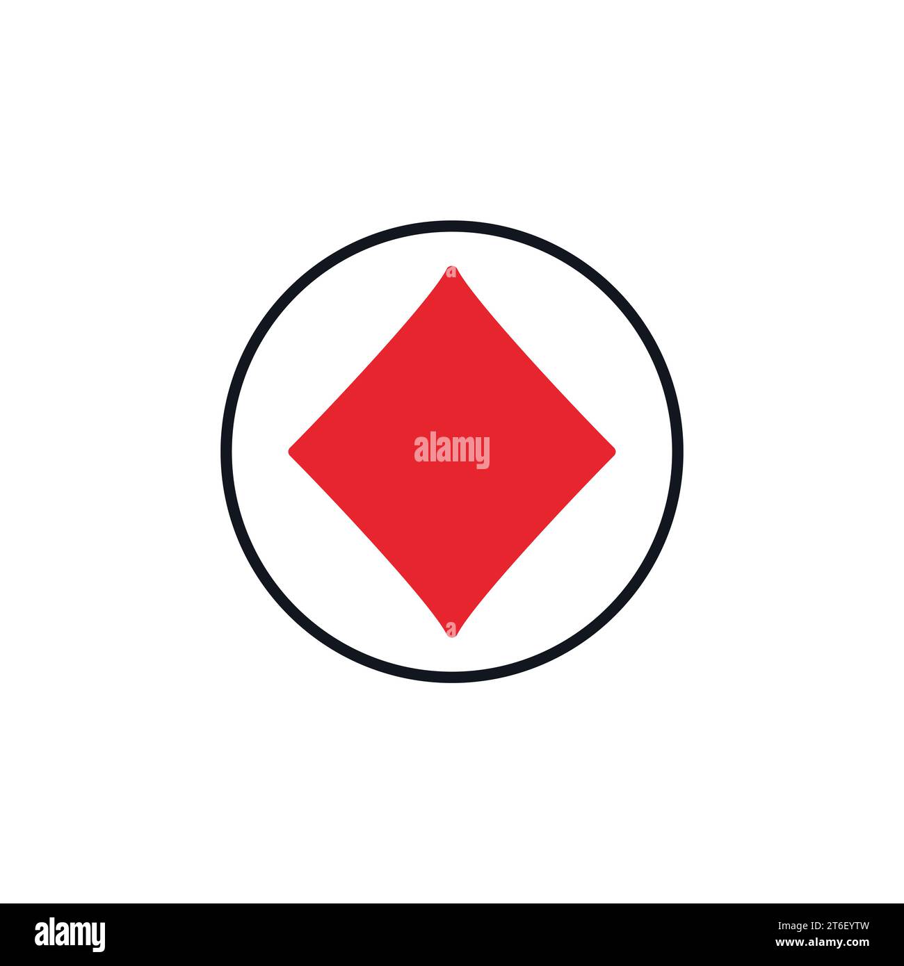 Diamonds Card Suit vector concept round red solid icon or design ...
