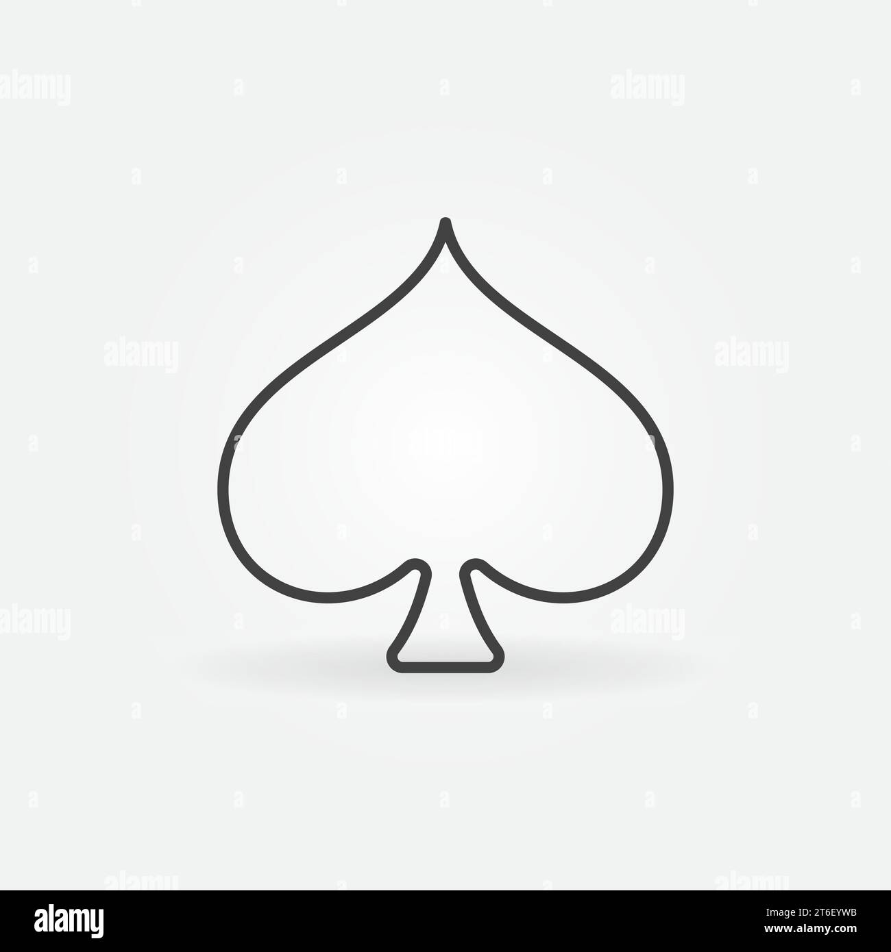 Spades Playing Card Suit vector concept thin line minimal icon or ...
