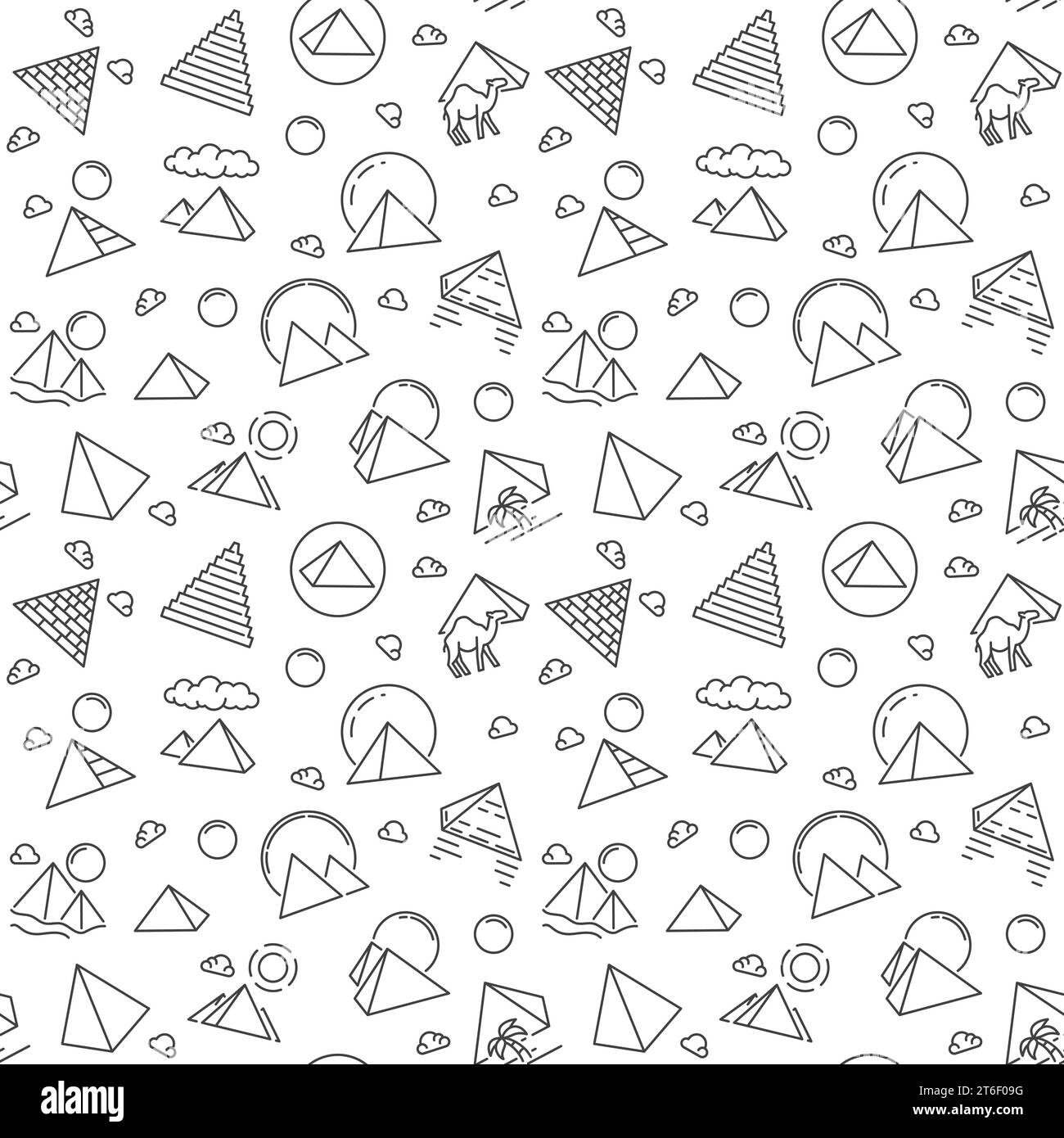 Egyptian Pyramids vector simple seamless pattern - Egypt Culture ...