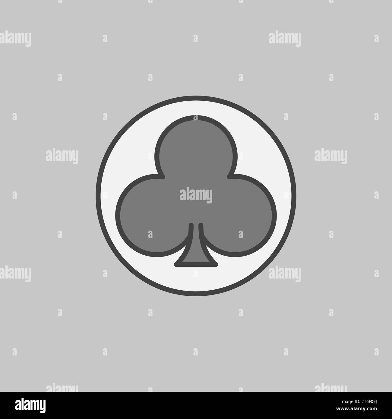 Circle with Clubs Playing Card Suit vector concept colored icon or logo ...