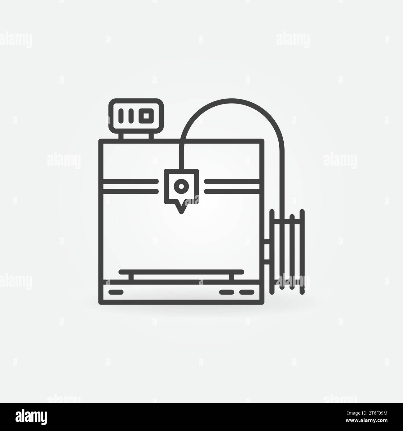 3D Printer vector Additive Manufacturing concept outline icon or design ...