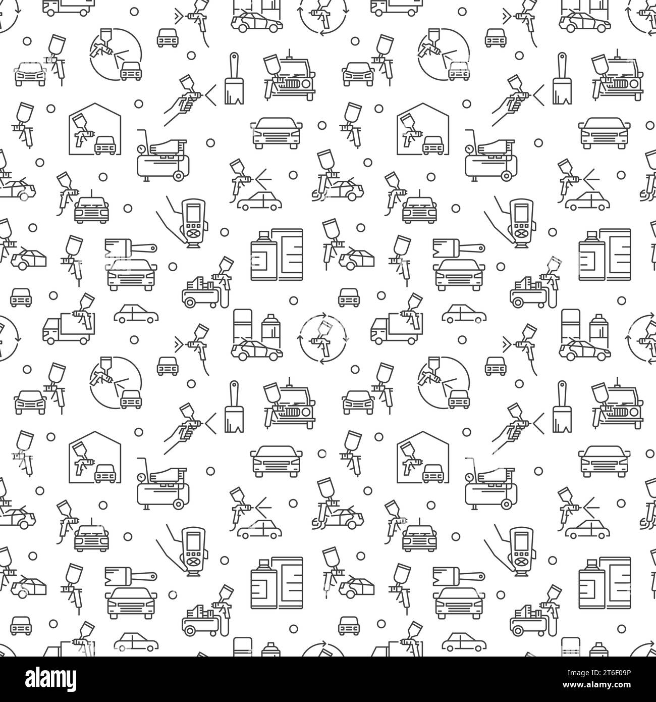 Car Spray Painting vector Paint Spray Gun concept thin line seamless pattern Stock Vector Image ...