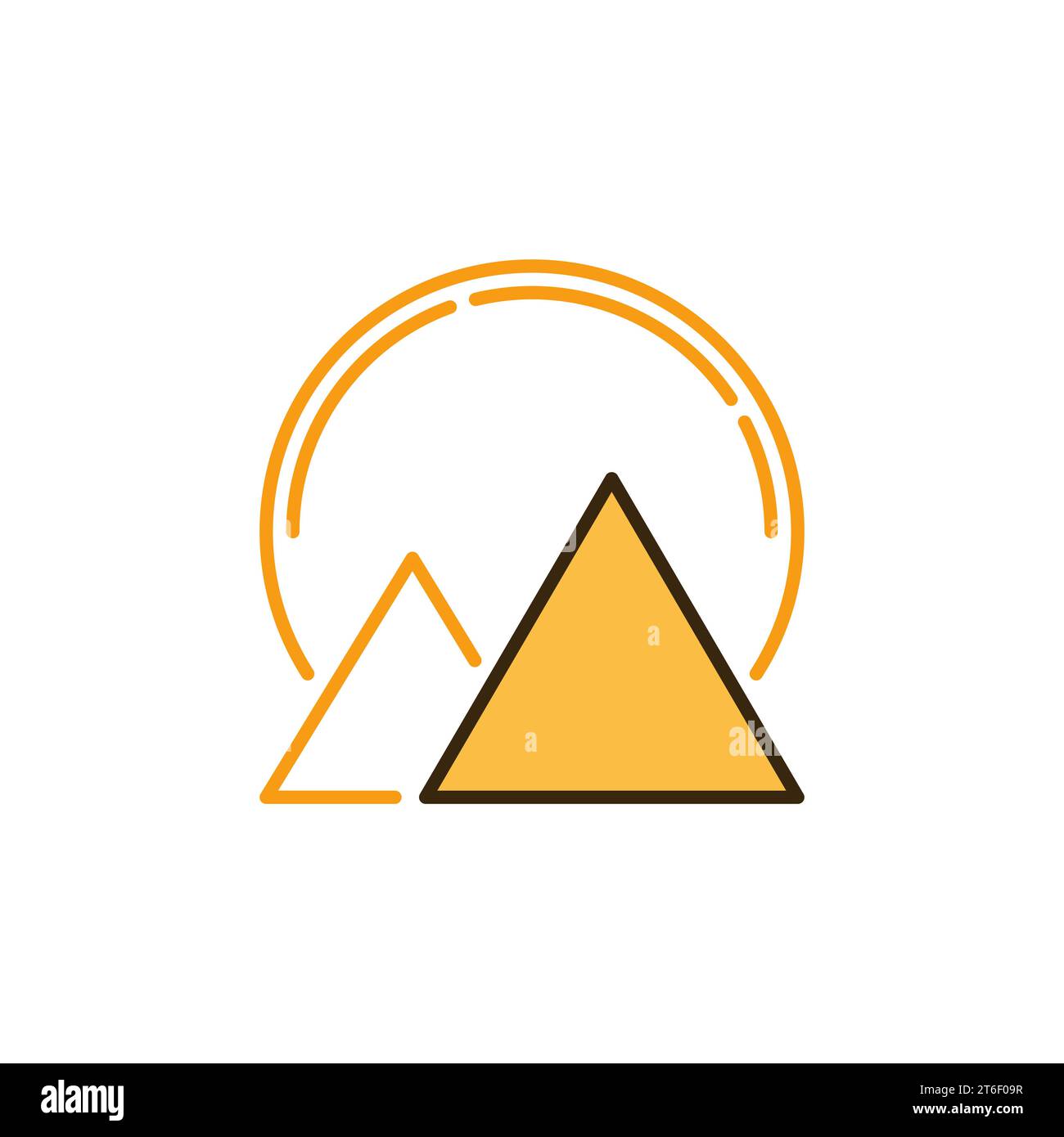 Pyramids in Egypt with Sun vector concept colored icon or symbol Stock ...