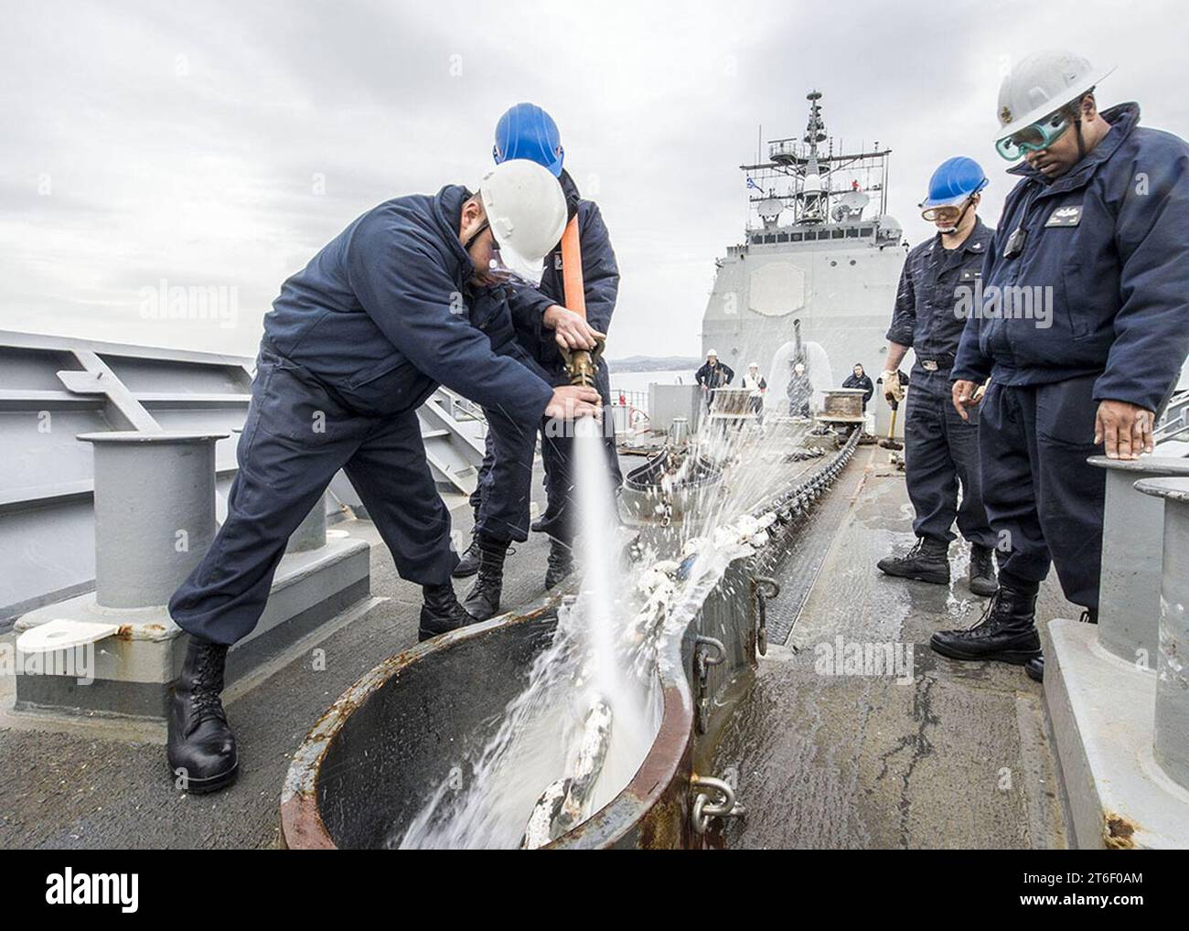 USS Normandy (CG 60) deployment 150328 Stock Photo - Alamy