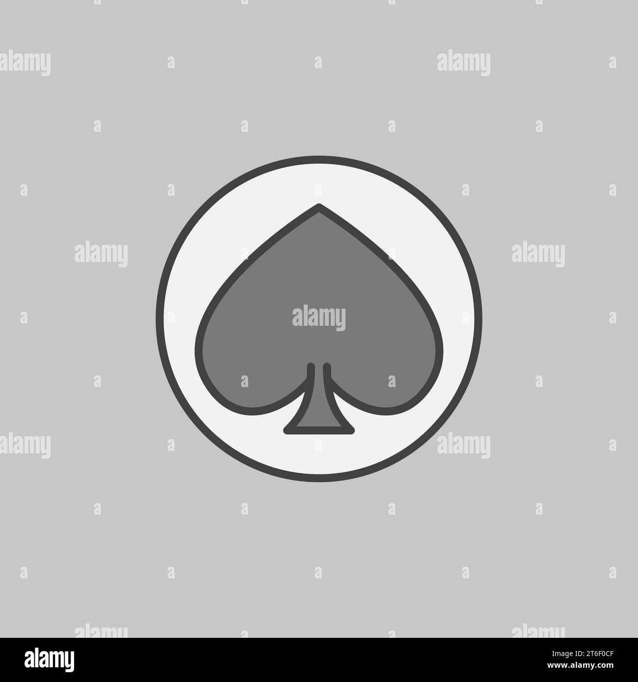 Circle with Spades Card Suit vector concept colored icon or sign Stock ...