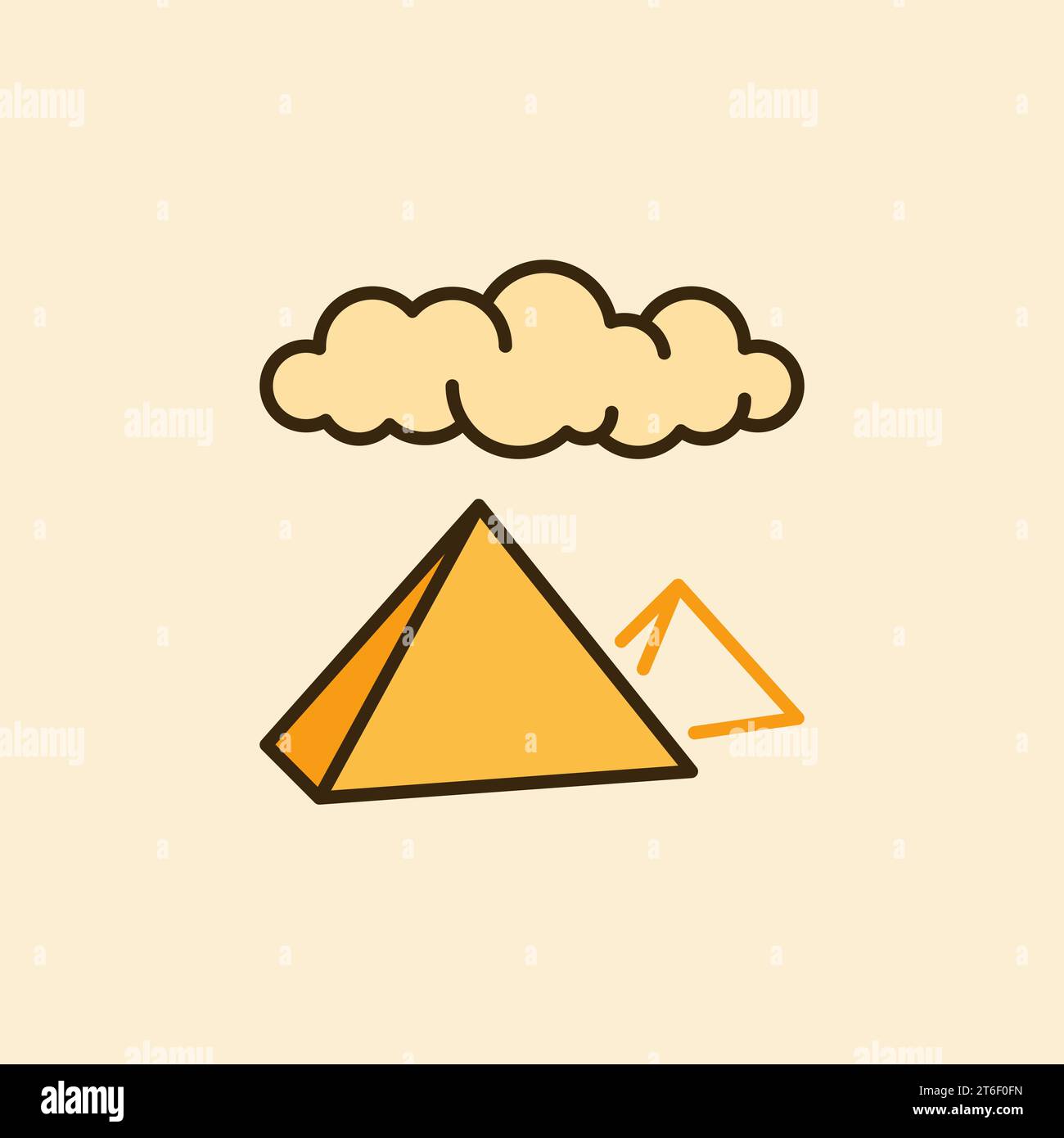 Egyptian Pyramids and Cloud vector Egypt History concept colored modern ...