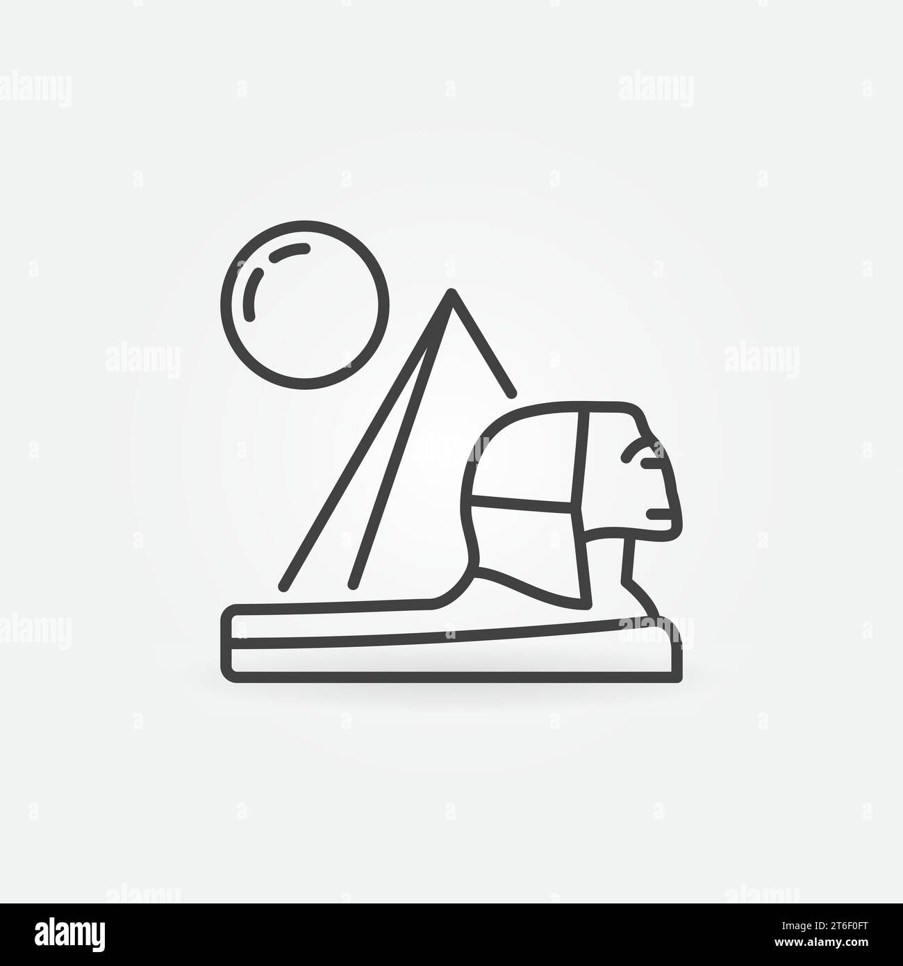 Egyptian Sphinx with Pyramid vector Egypt Landscape concept linear icon ...