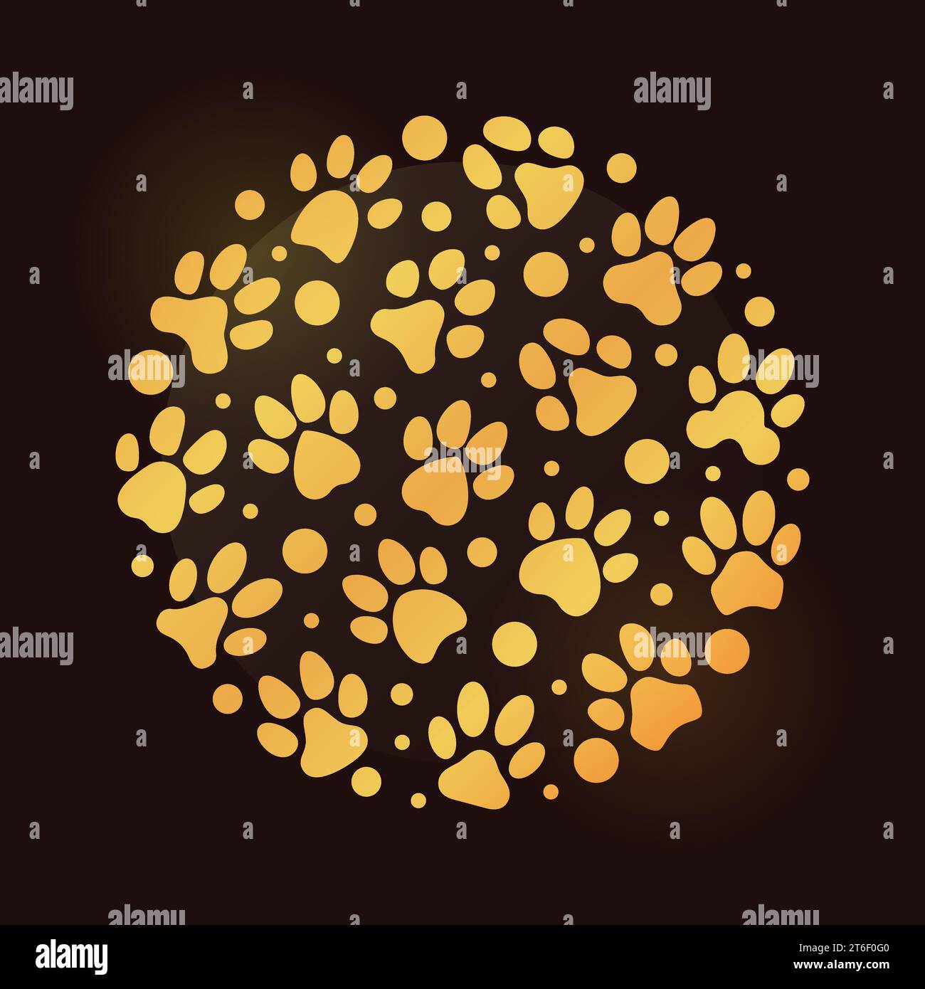 Animal Paw Prints circle shaped vector colorful illustration - I love ...