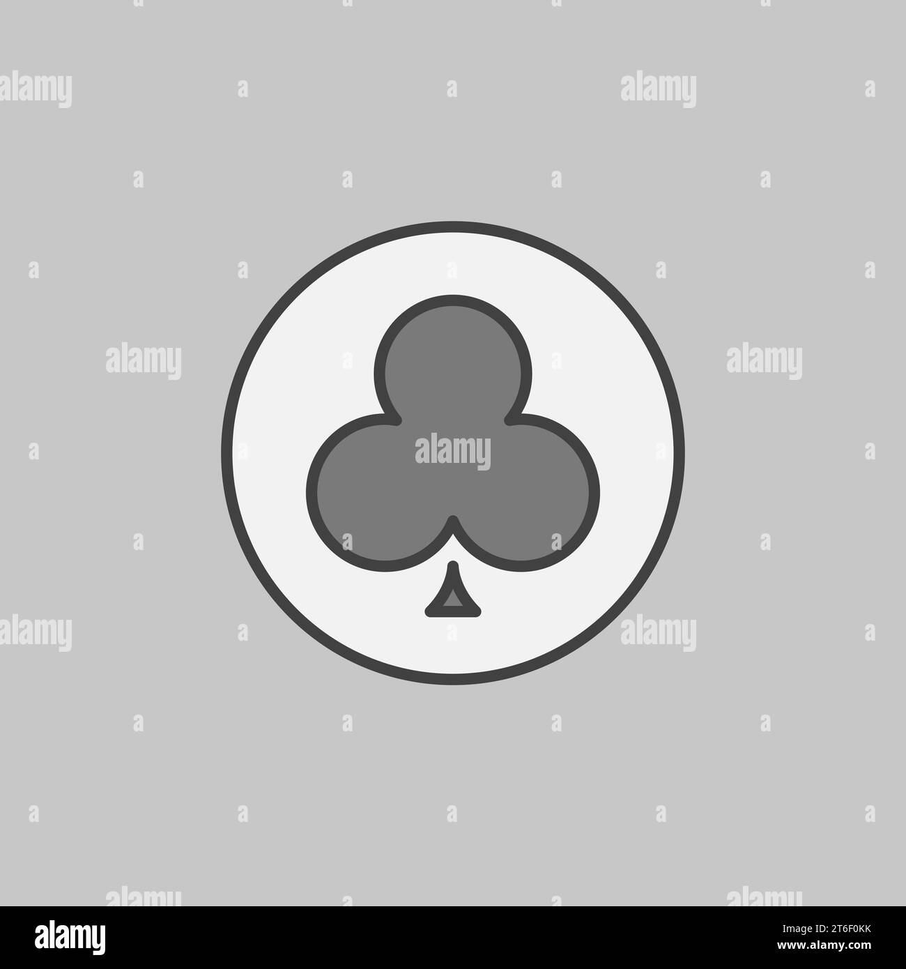 Clubs Card Suit in Circle vector concept colored icon or sign Stock ...