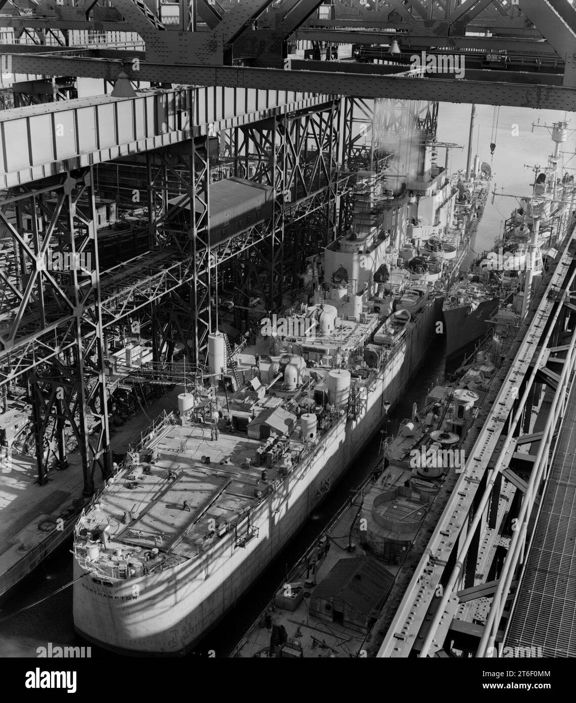 USS Northampton (CLC-1) at the Fore River Shipyard in December 1952 ...
