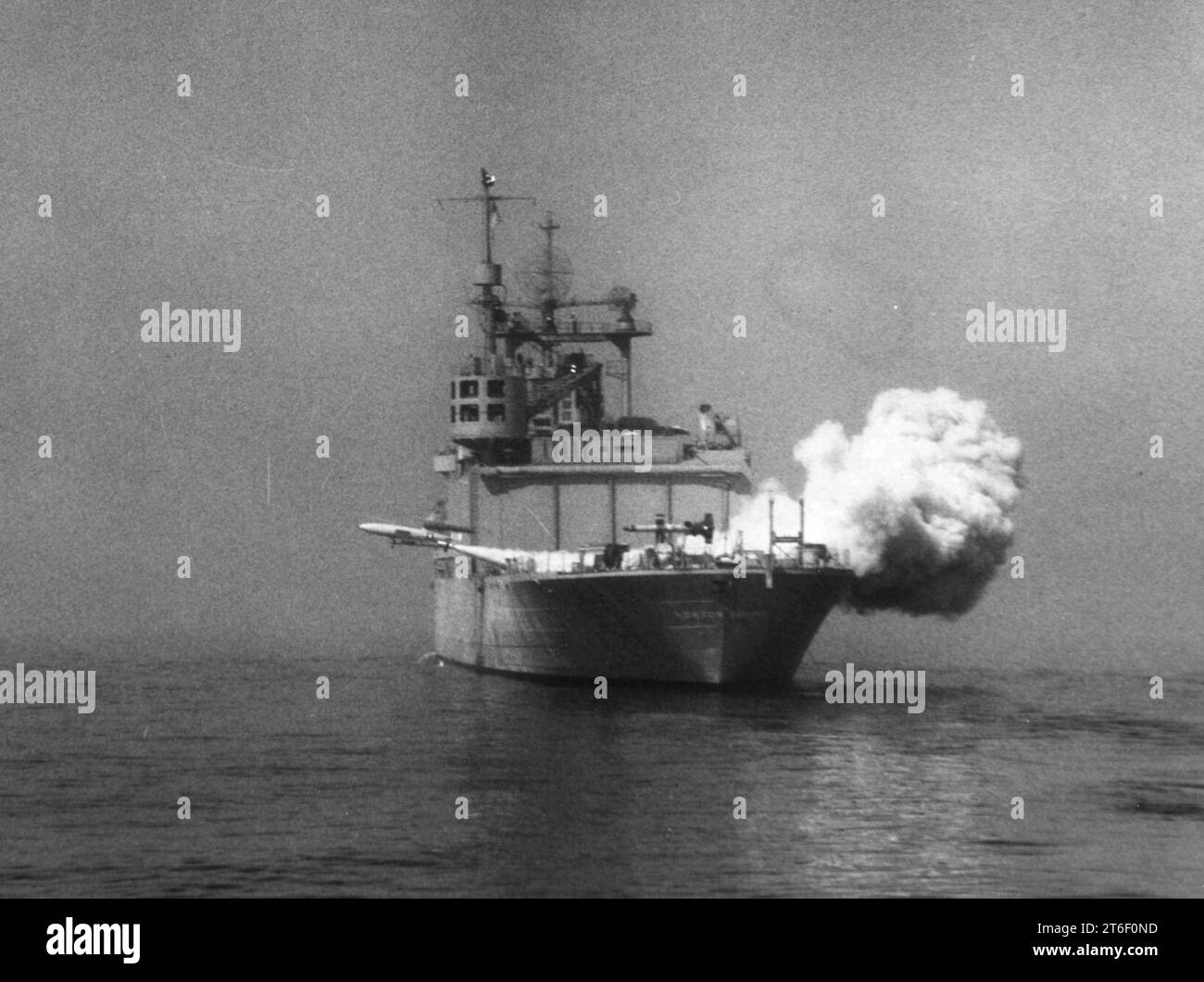 USS Norton Sound (AV-11) launches a JB-2 Loon missile on 12 October ...