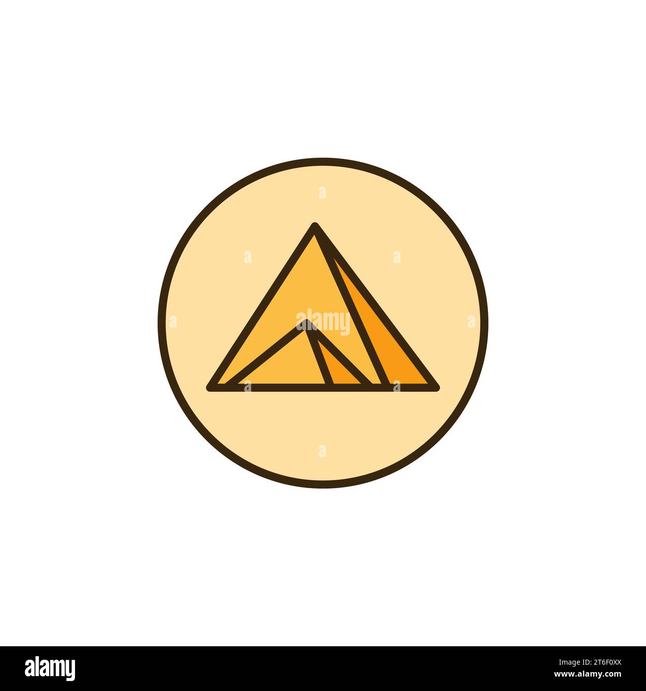 Yellow Circle with Egypt Pyramids vector concept colored icon or symbol ...