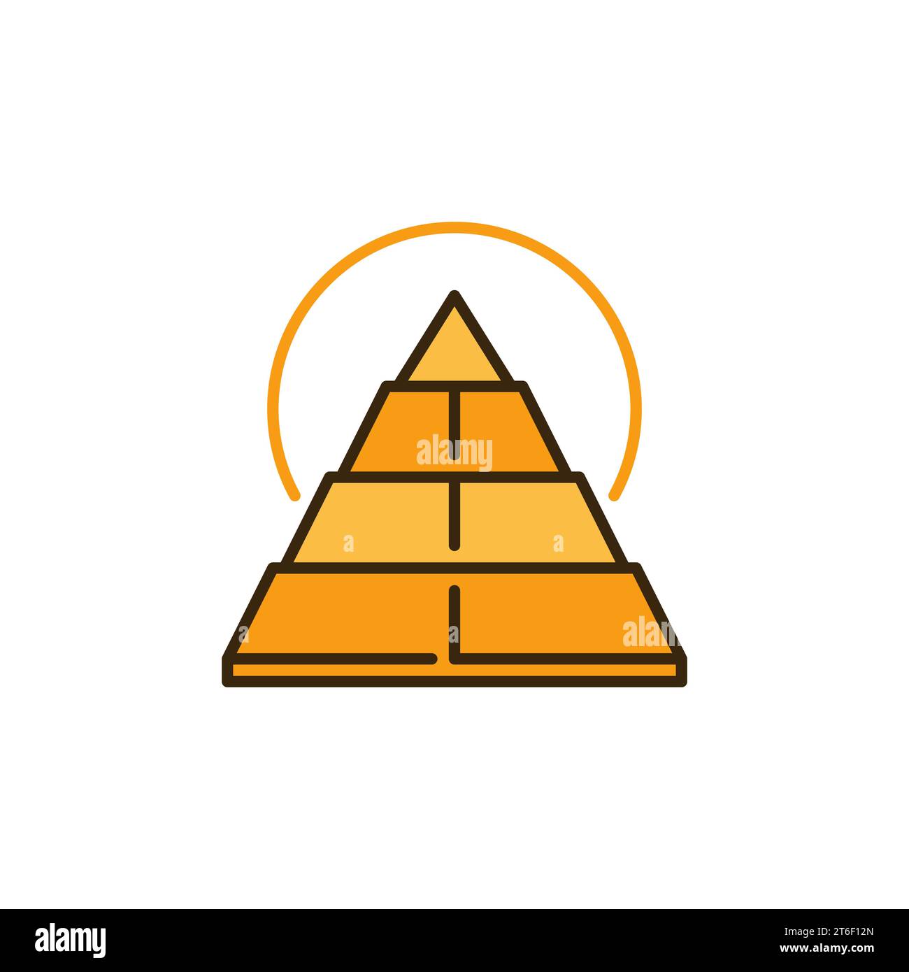 Yellow Pyramid and Egyptian Sun vector concept colored icon or logo ...
