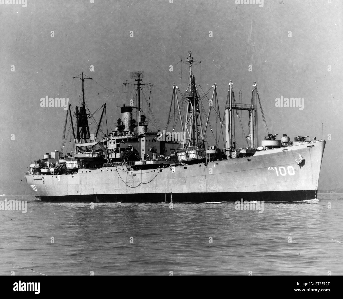 USS Oglethorpe (AKA-100) underway in Hampton Roads, Virginia (USA), 2 ...