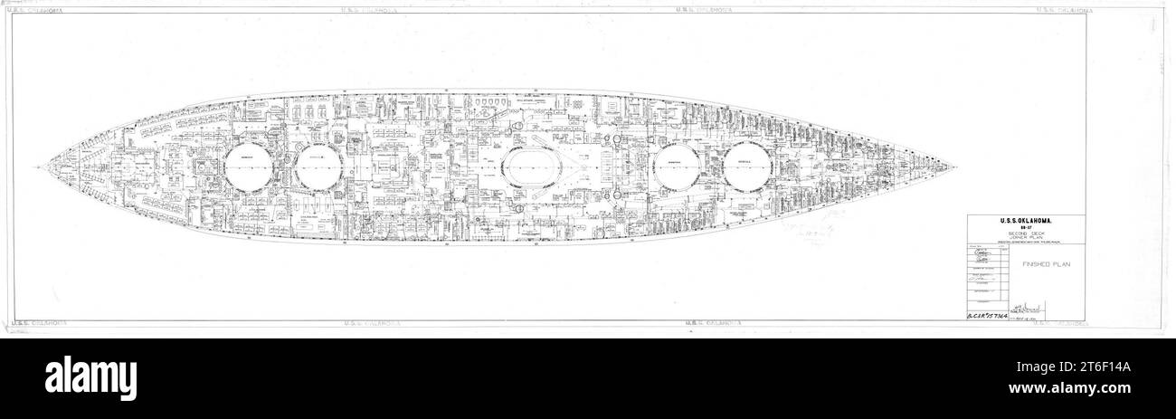 USS Oklahoma - Inboard Profile Stock Photo - Alamy