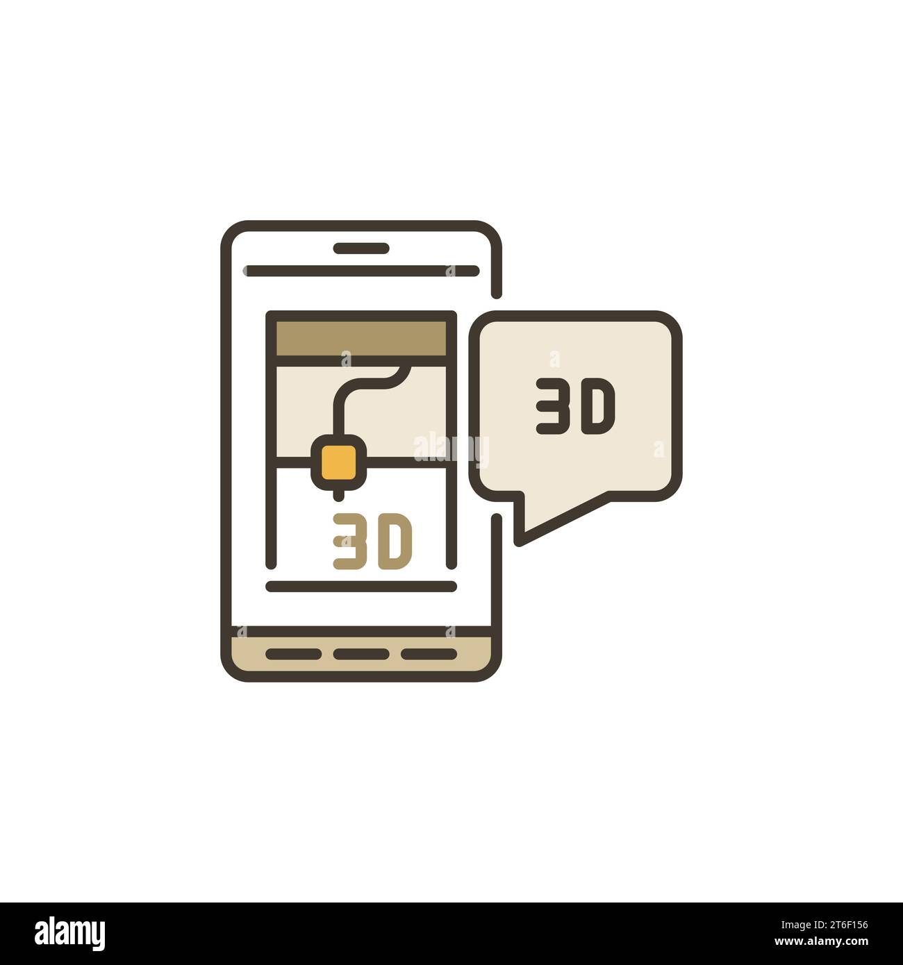 3D Printer Smartphone App device vector concept colored icon or design ...