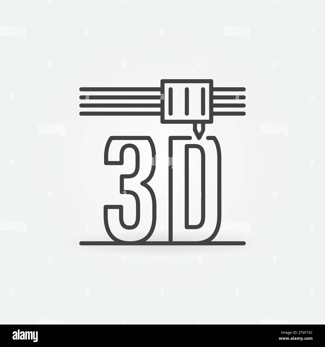 3D Printing vector thin line Prototype concept icon or design element ...
