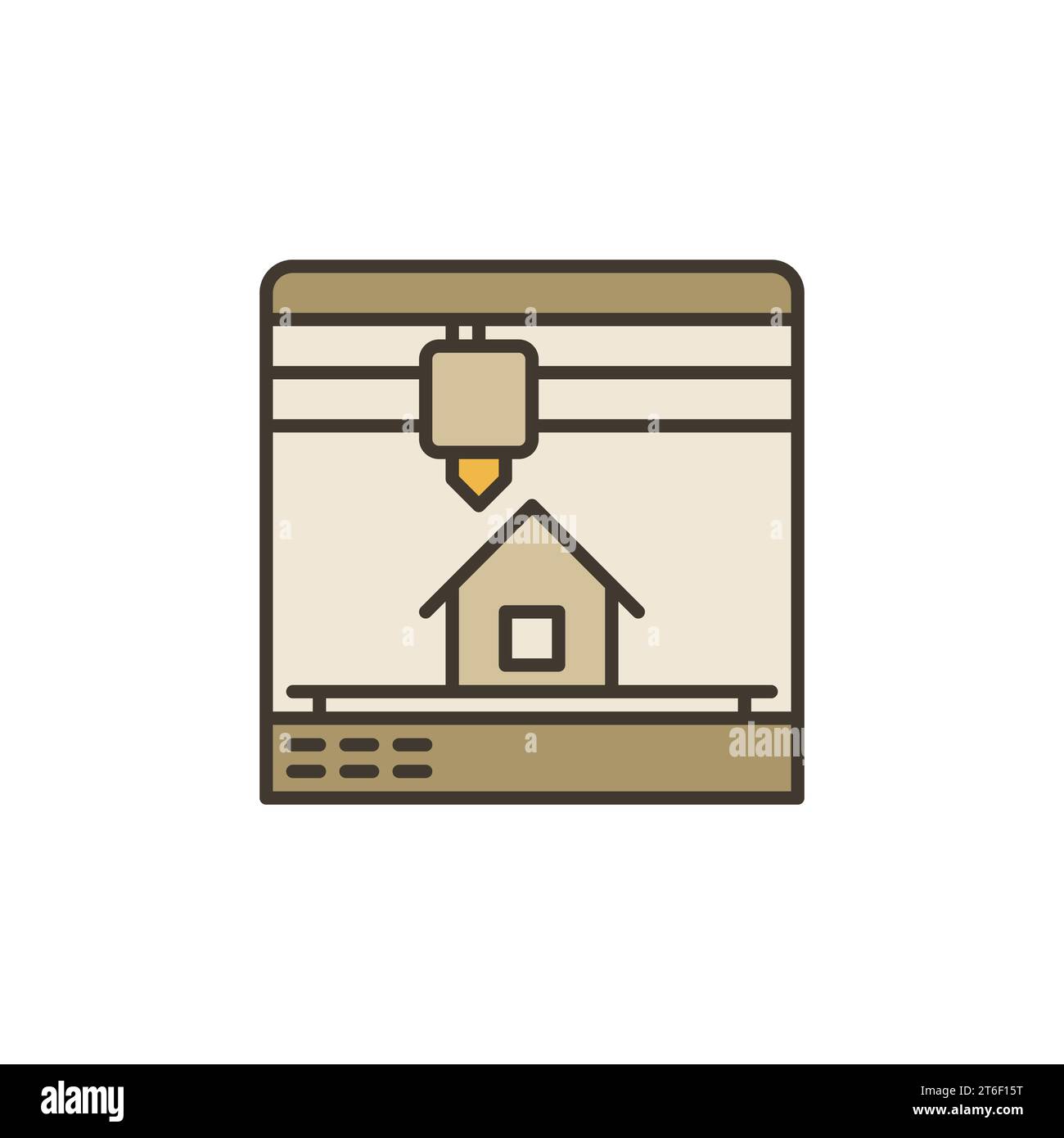 House 3D Print vector concept colored icon or logo element Stock Vector ...