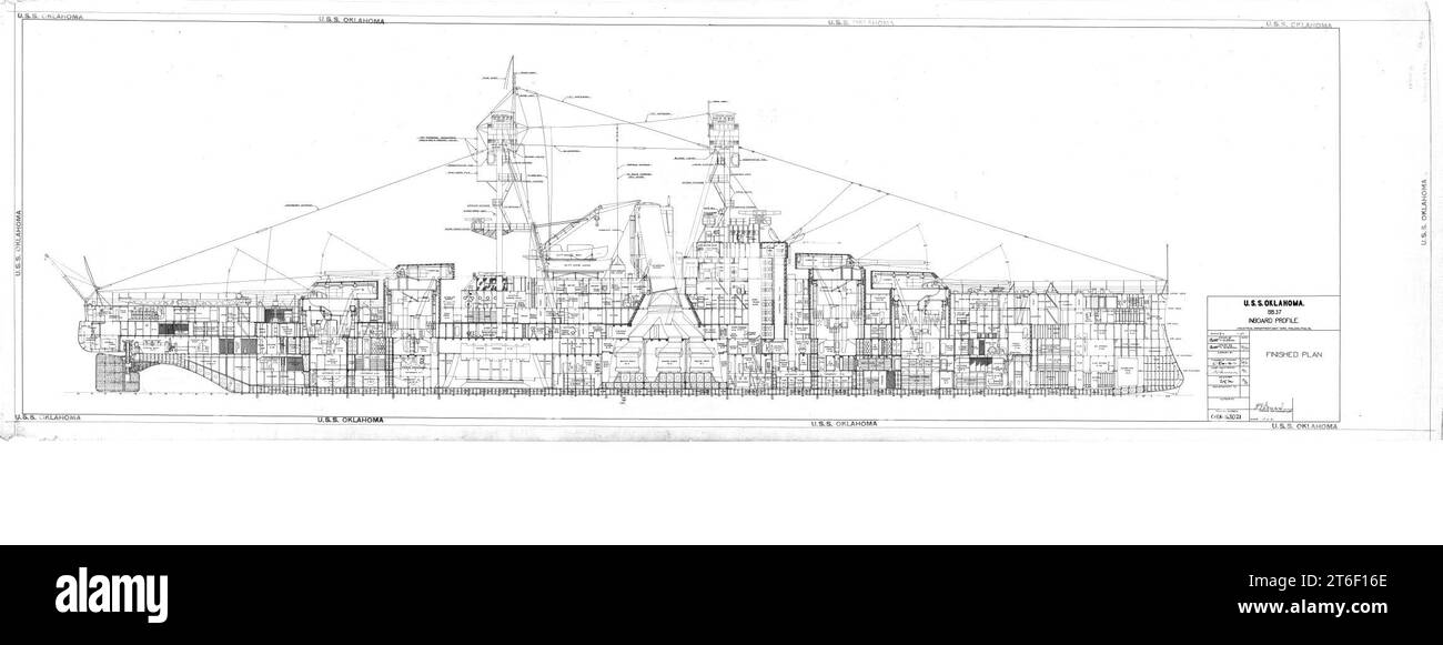 USS Oklahoma - Inboard Profile Stock Photo - Alamy