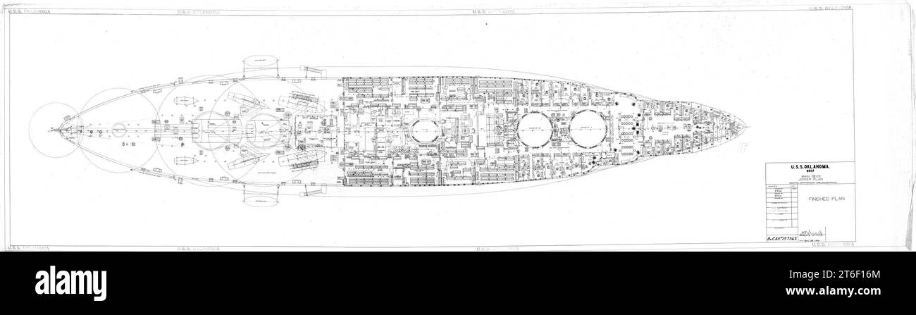 USS Oklahoma - Inboard Profile Stock Photo - Alamy