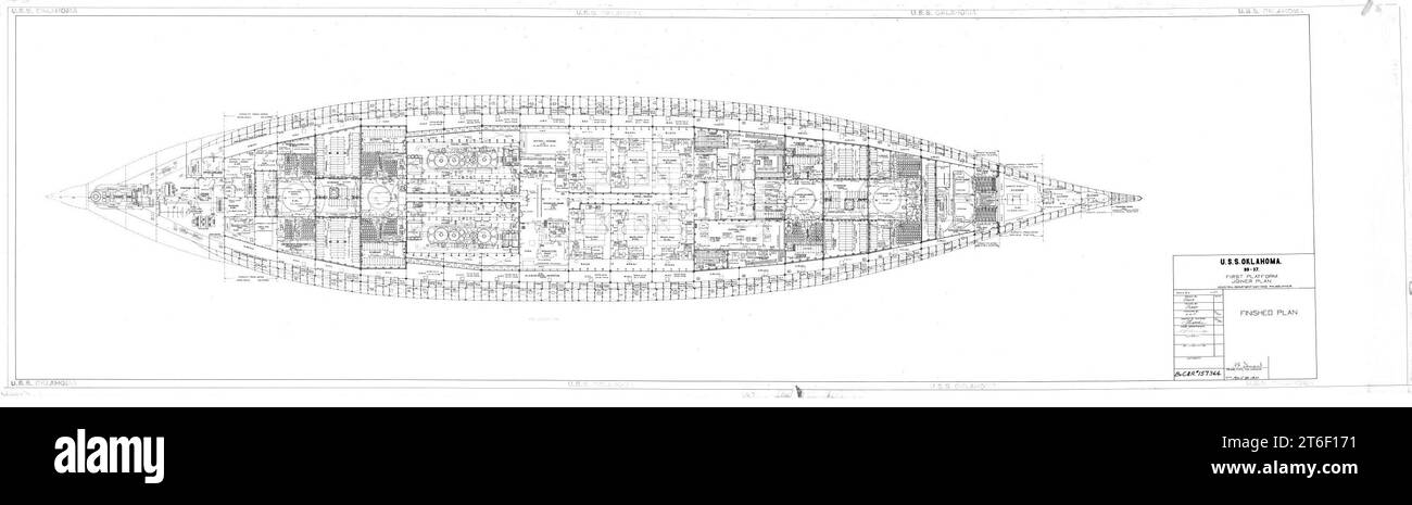 USS Oklahoma - Inboard Profile Stock Photo - Alamy