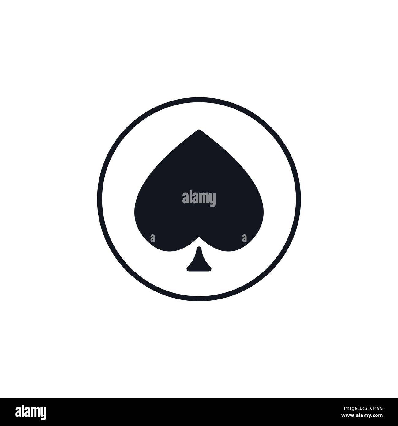 Spades Playing Card Suit in Circle vector concept solid icon or logo ...