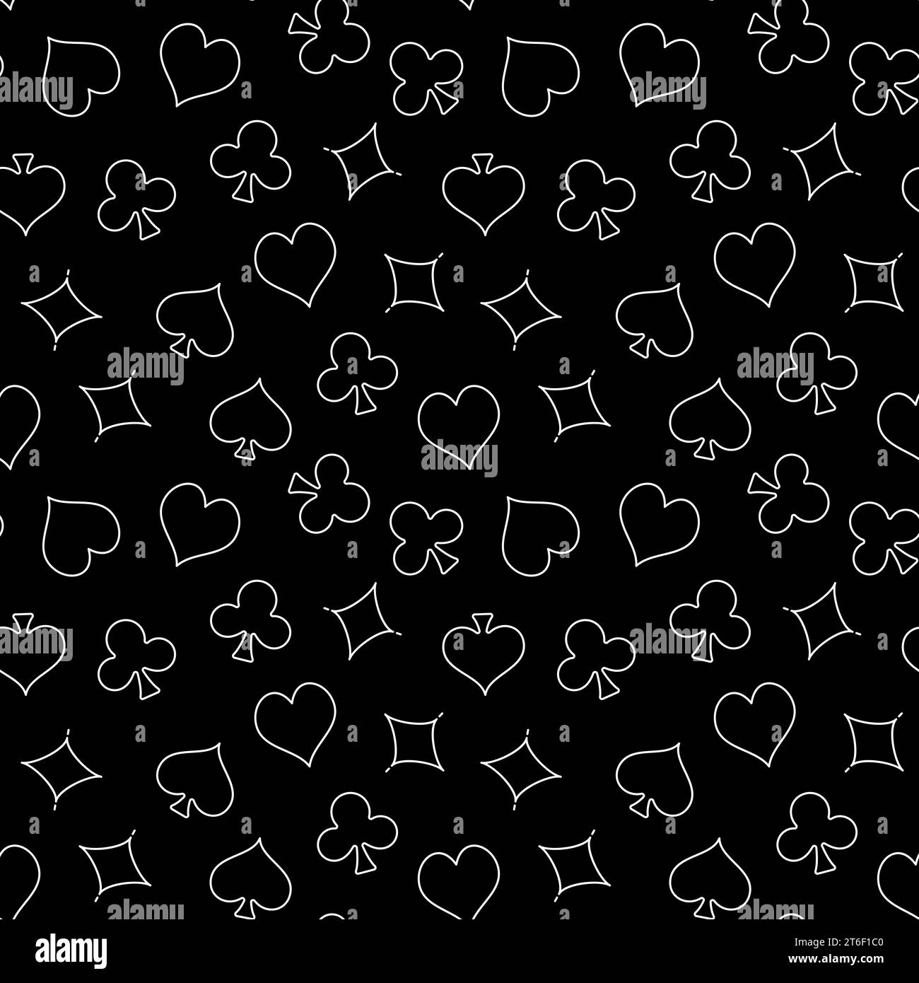 Playing Card Suits vector Poker concept dark simple Seamless Pattern in ...