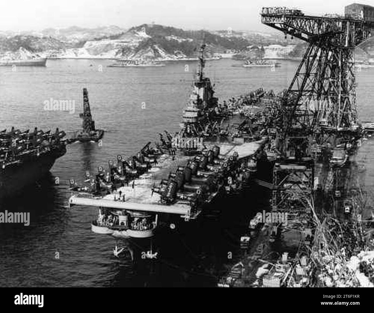 USS Oriskany (CV-34) moored at Yokosuka, circa 1952-1953 (USN 1171842 ...