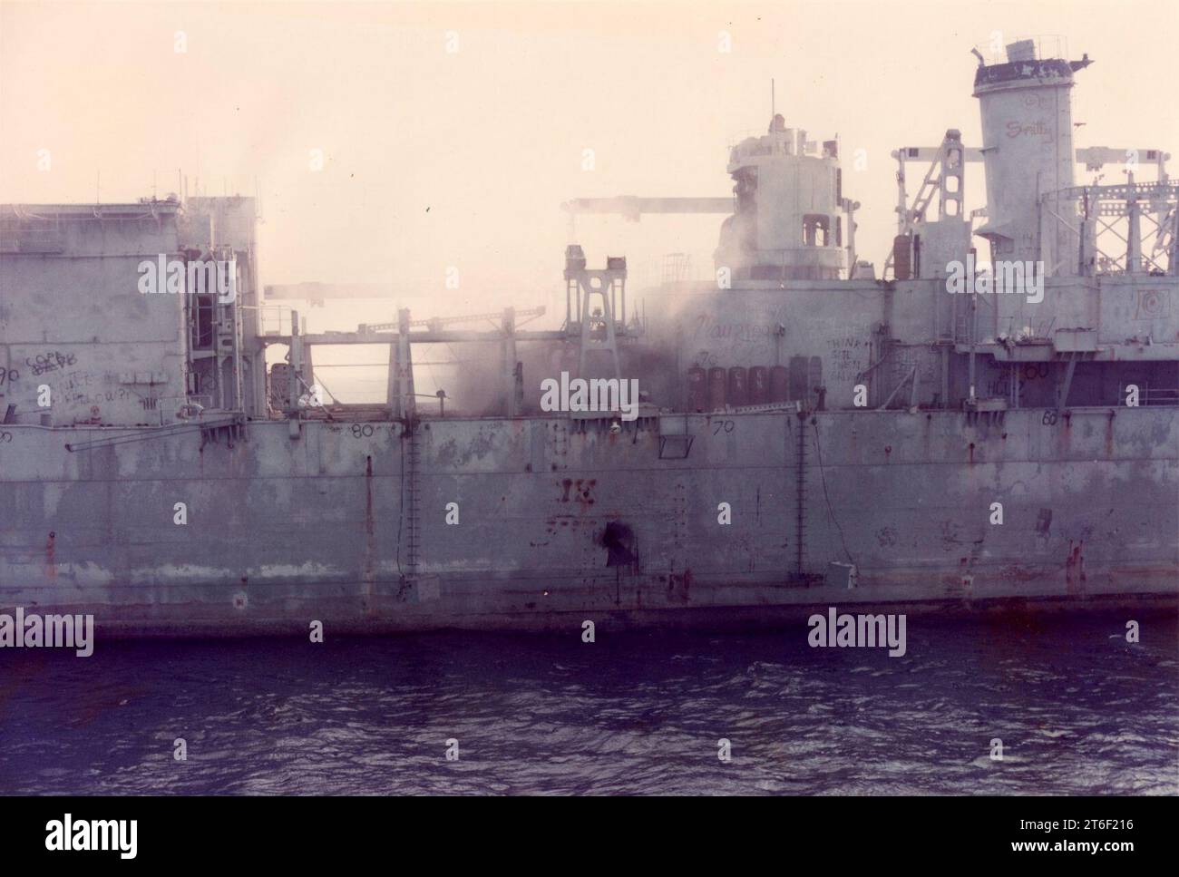 USS Ozark At Missile Impact Stock Photo - Alamy