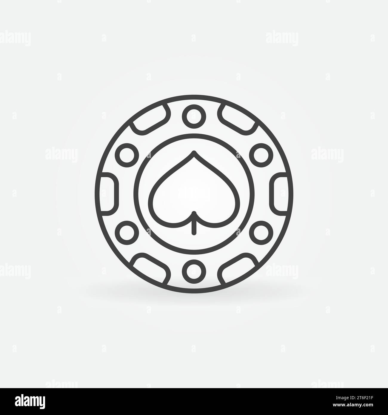 Spades Poker Chip vector concept outline icon or symbol Stock Vector ...
