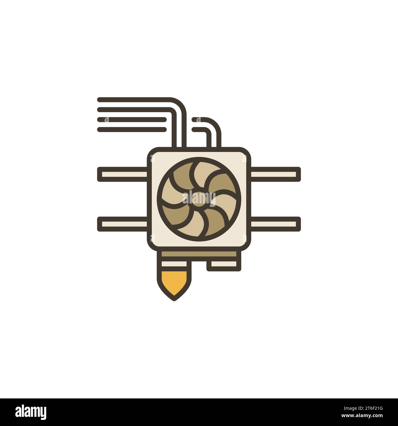 Vector 3D Printer Extruder for 3D Printing concept colored icon or ...