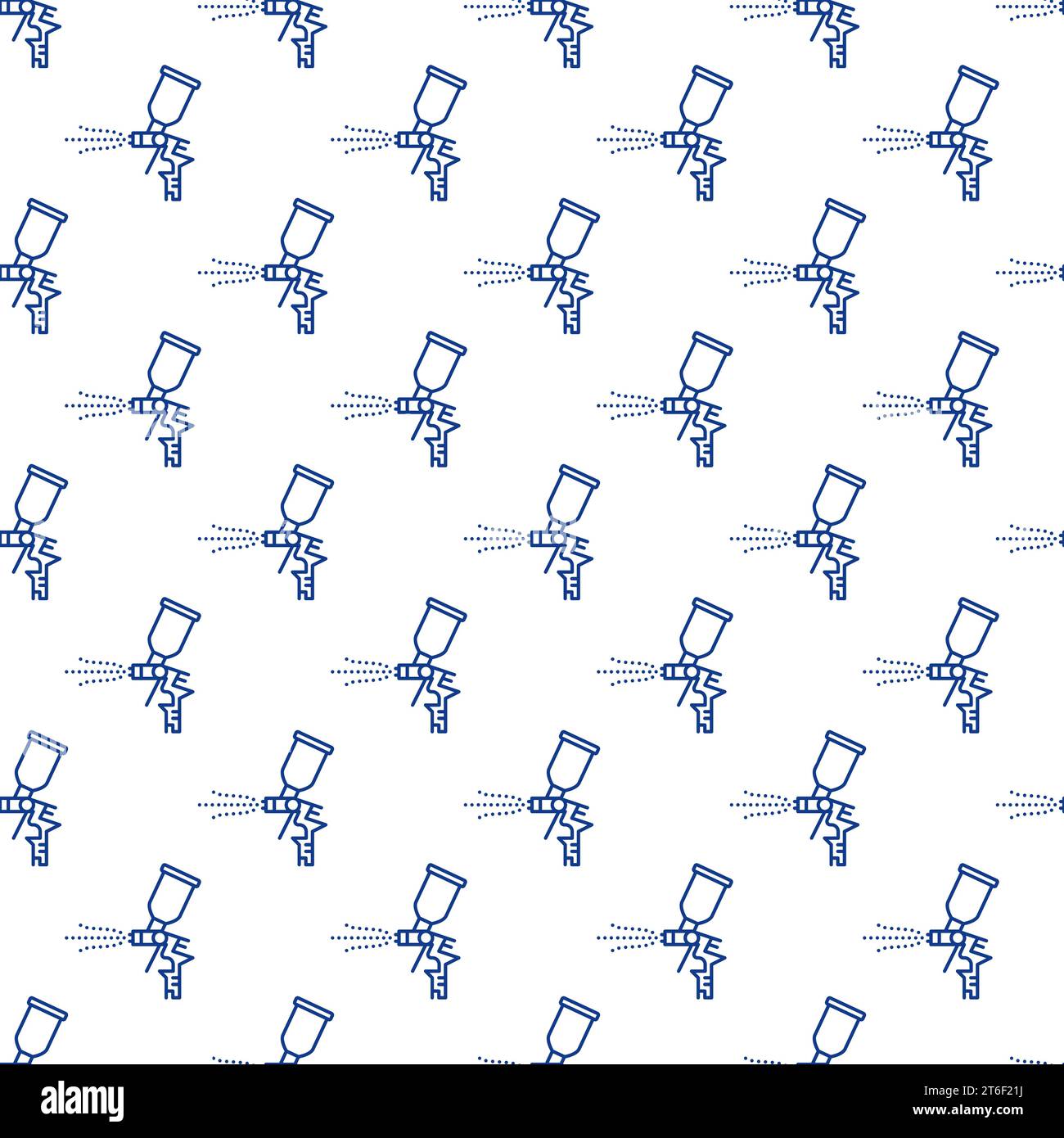 Vector Blue Auto Paint Spray Gun concept geometric outline seamless ...