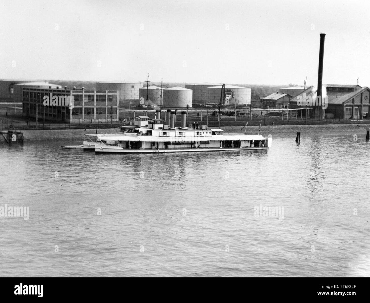 USS Palos (PR-1) and USS Monocacy (PR-2) anchored alongside the ...