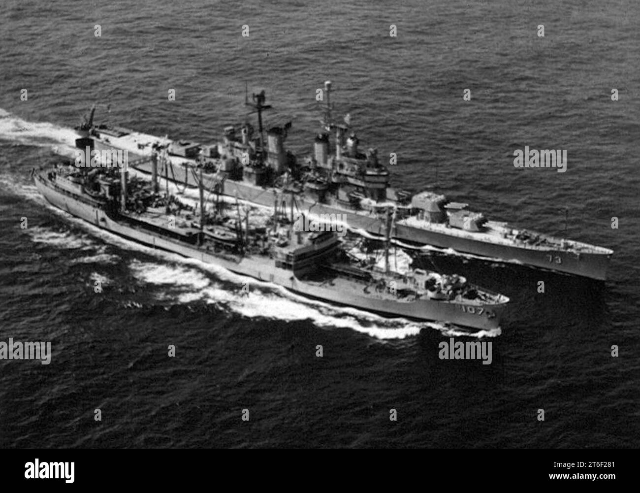 USS Passumpsic (AO-107) refueling USS St Paul (CA-73) 1961 Stock Photo ...