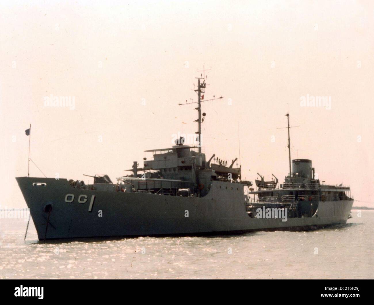 USS Patapsco (AOG-1) at anchor off Cua Viet, Vietnam, in 1967 (2014.54. ...